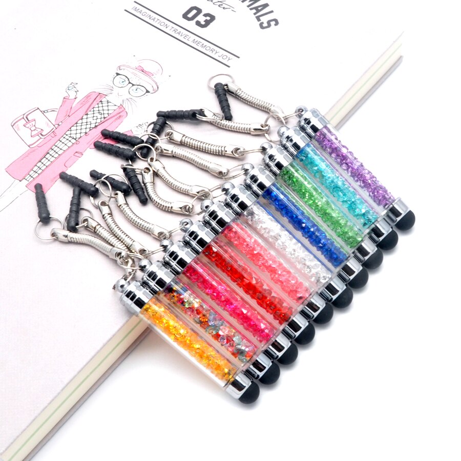 100 stks 2 in 1 Mini Crystal Stylus Pen oortelefoo... – Grandado