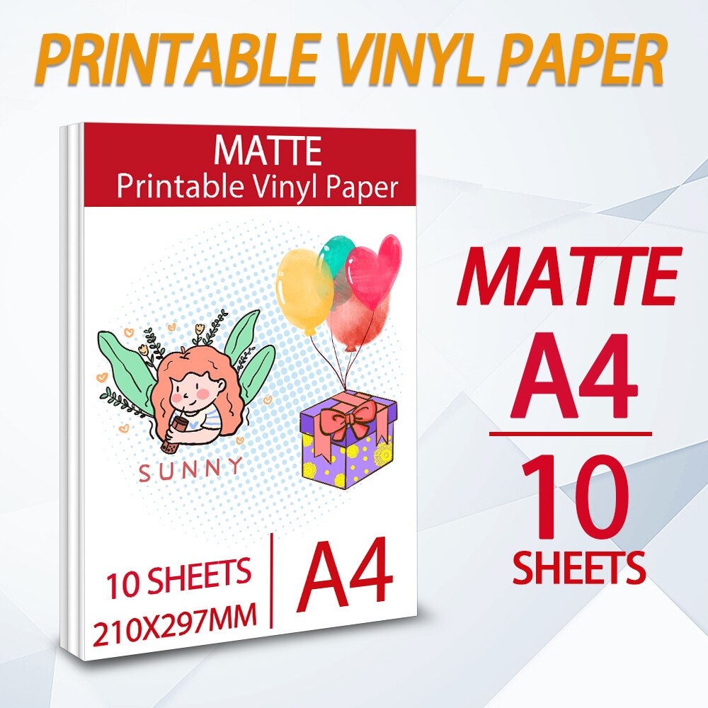 10 Sheets Matte Printable Vinyl Sticker Papier A4 ... – Vicedeal