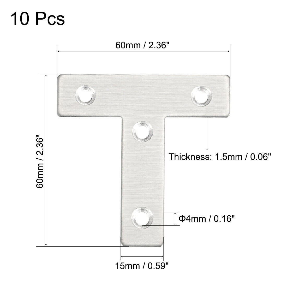Flat T Shape Repair Mending Plate, 60x60x1.5mm Sta... – Grandado