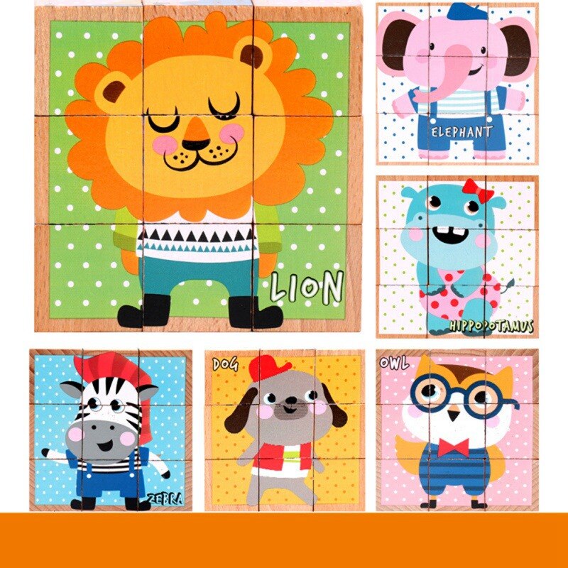 Kids Puzzle Toy Animals Wooden Puzzles Jigsaw Baby... – Grandado