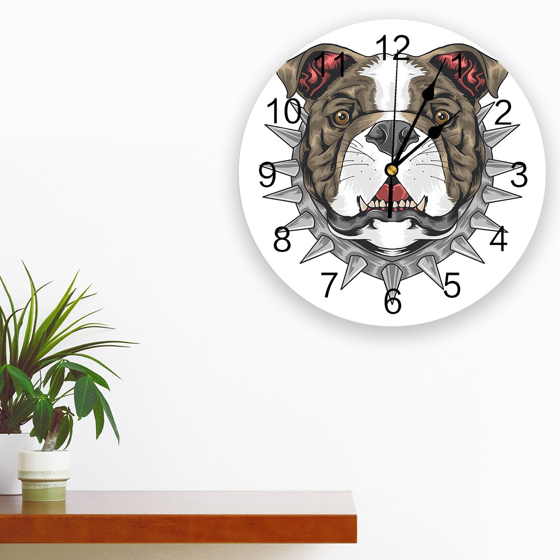White Bulldog Wall Clock Wall Digital Clock Home D... – Grandado