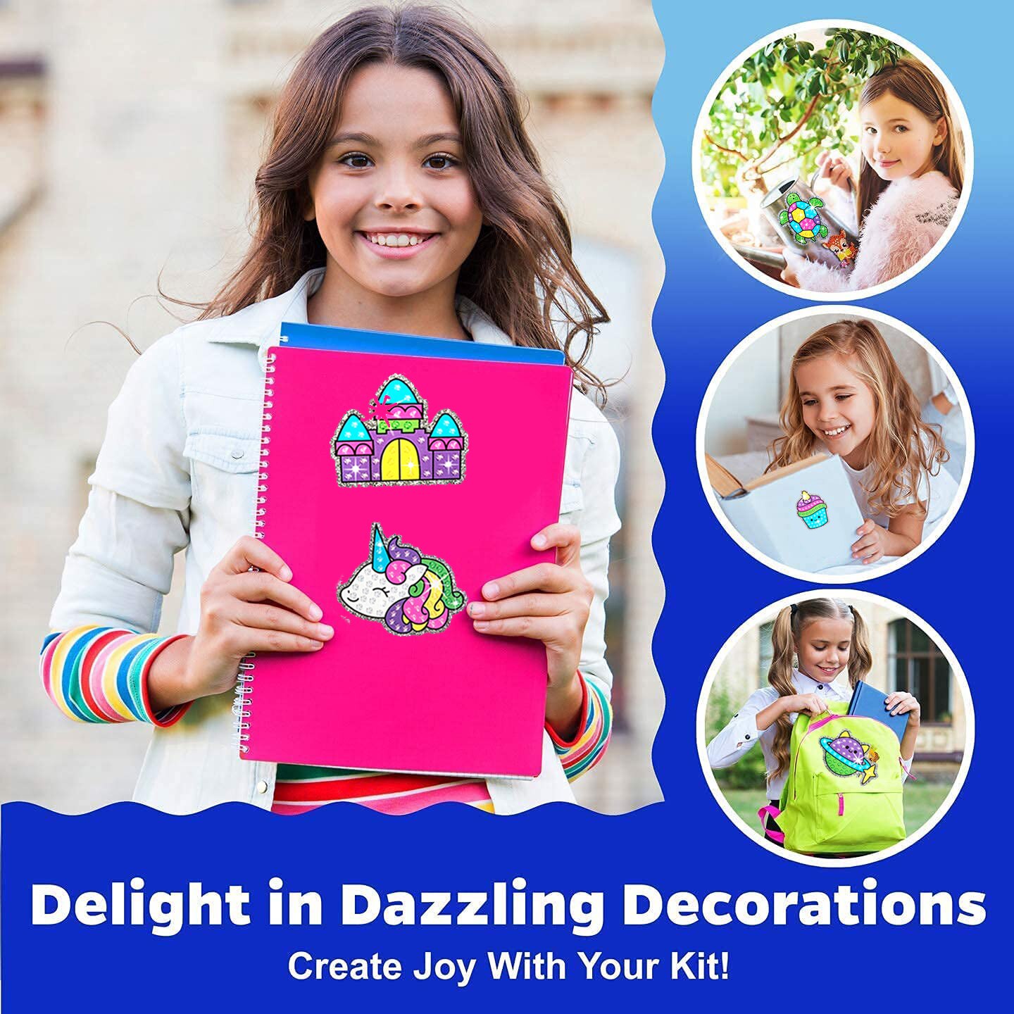 16pcs Kids DIY 5D Big Gem Diamond Painting Kit Cut... – Grandado