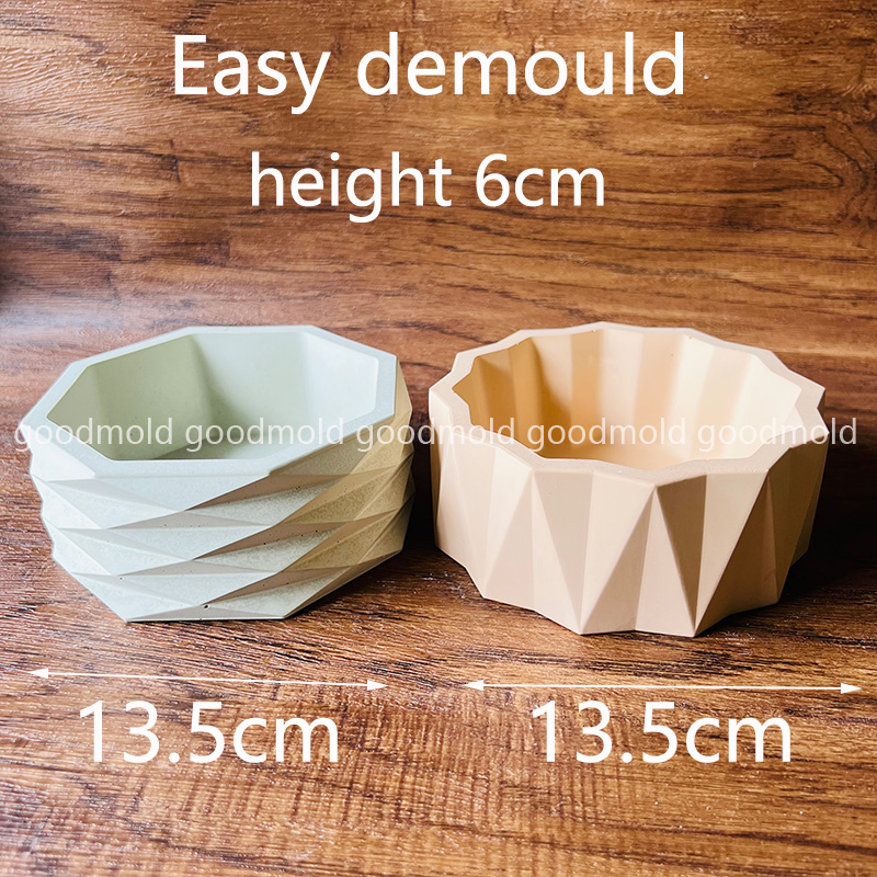Silicone Rhombus Concrete Planters Mold Big Size S... – Grandado
