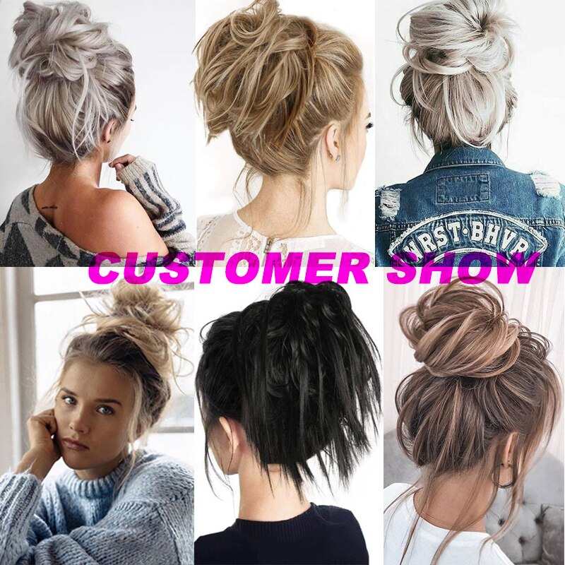 Synthetic Chignon Hair Bun Straight Elastic Band U... – Grandado