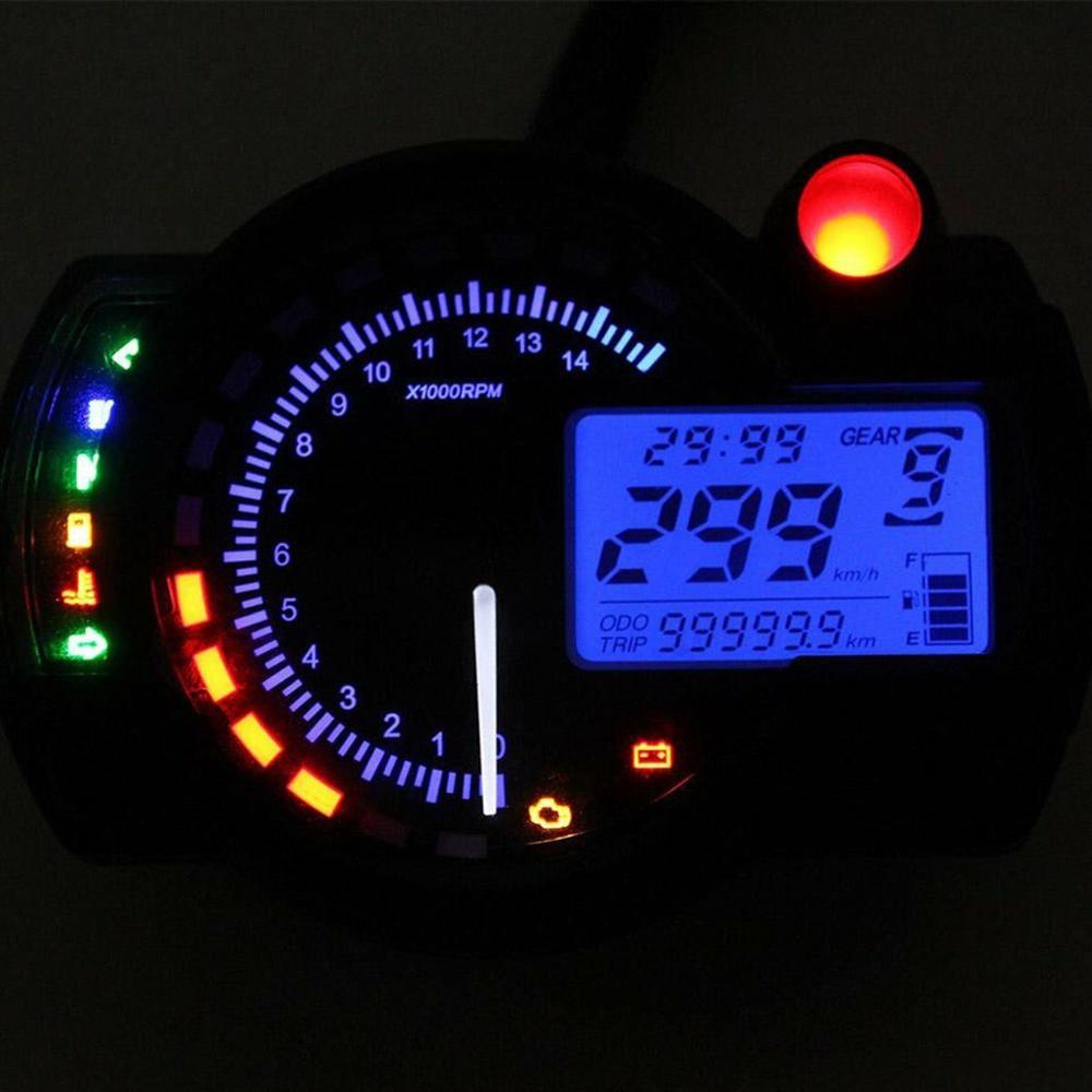 Universal- 7 farbe Anzeige Motorrad Digital Tacho ... – Grandado