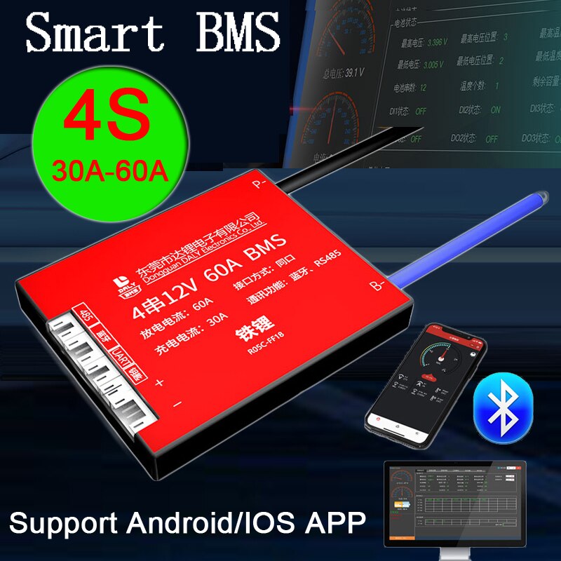 Smart 4S 12V 30A 40A 60A Lifepo4 Lithium Batterij ... – Vicedeal