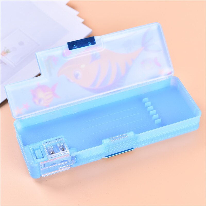 Plastic double-deck pencil box for pupils multi-pu... – Grandado