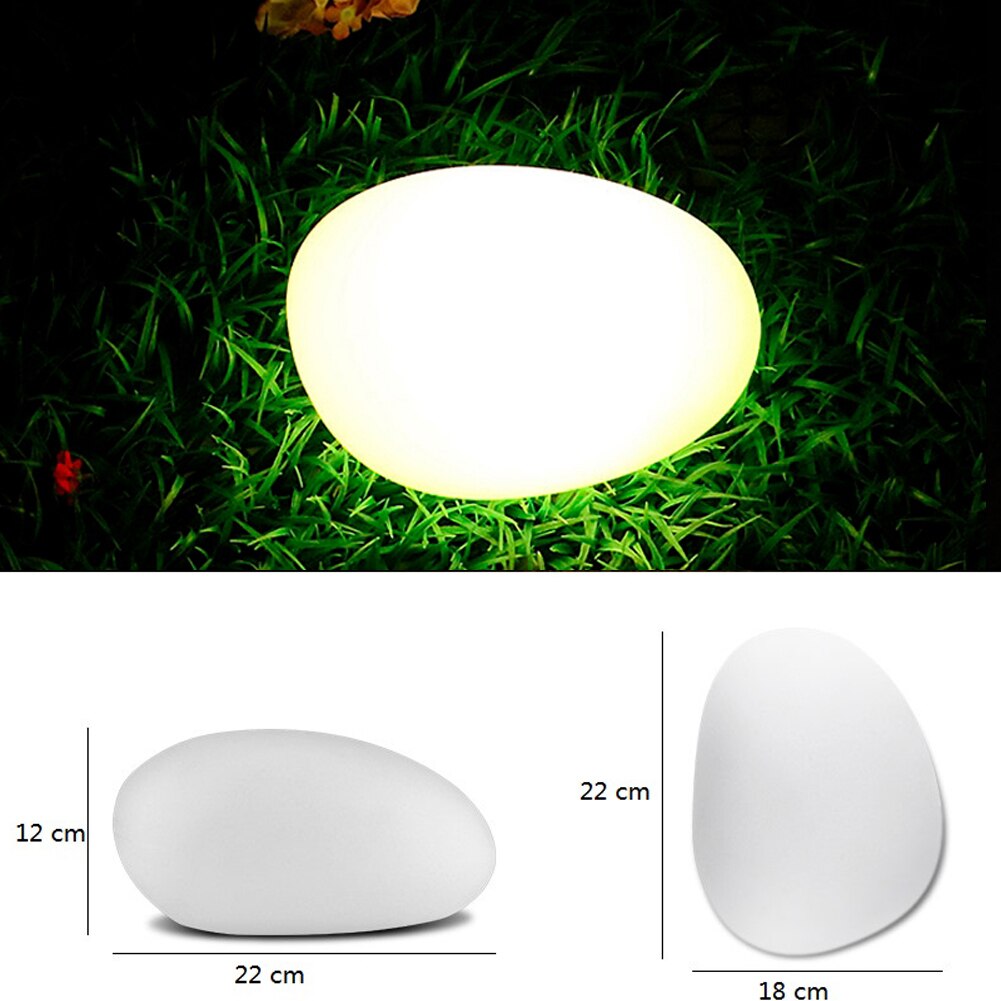 Solar Garden Lights, Glow Cobble Stone Shape Outdo... – Grandado