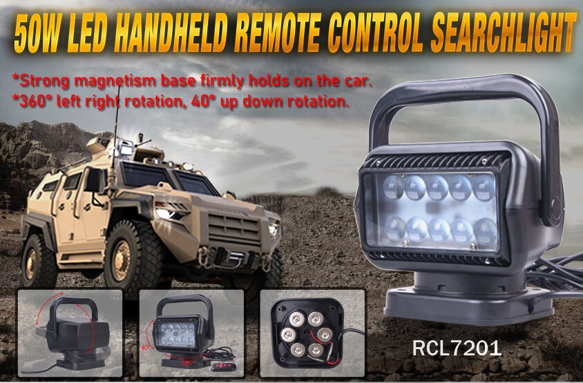 Remote Control Searchlight 12v DC 50W Spotlight fo... – Vicedeal