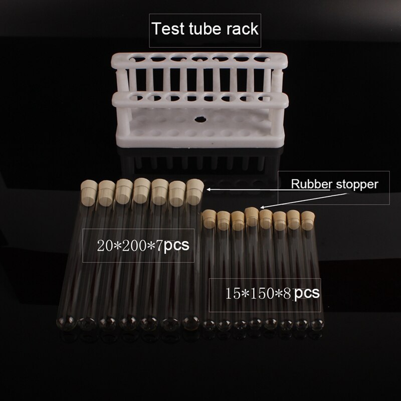 Test tube rack with 15 Test Tubes + 15 Rubber Plug... – Grandado