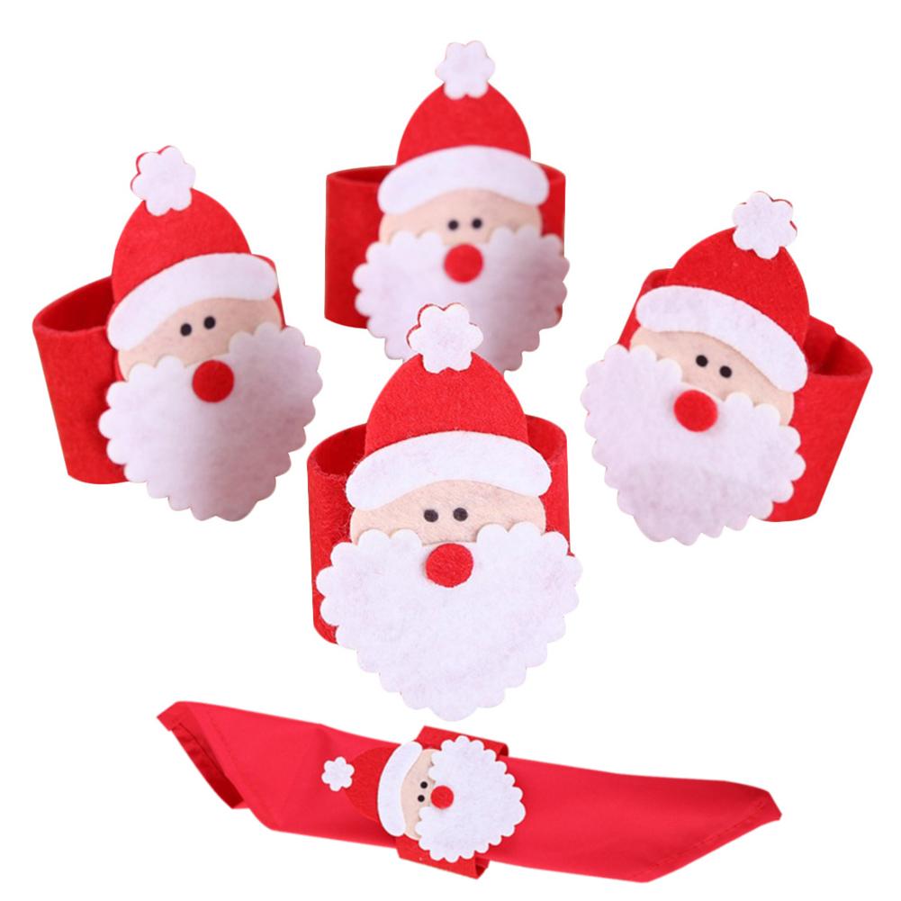 4 Stuks Kerst Kerstman Gesp Servetringen Servet Ho... – Vicedeal
