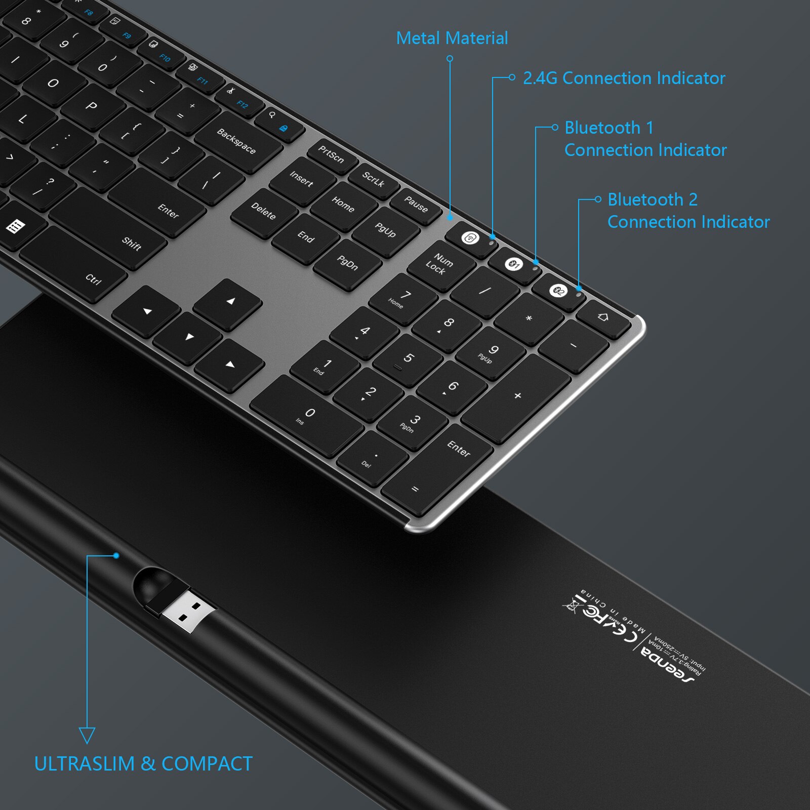 Multi Device Bluetooth Keyboard for Mac OS Windows... – Grandado Multi Device Bluetooth Keyboard for Mac OS Windows... – Grandado
