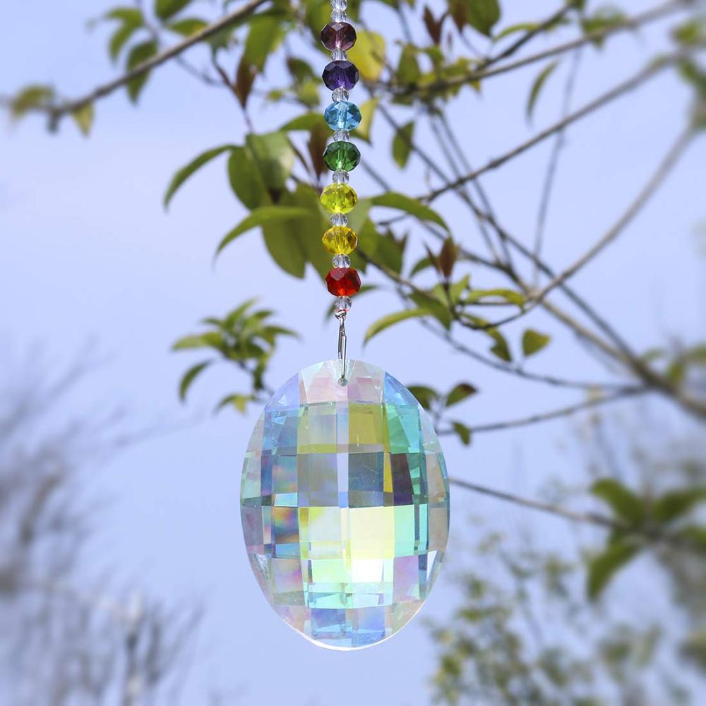 Chakra Crystal Suncatcher with 76mm AB Gourd Prism... – Grandado