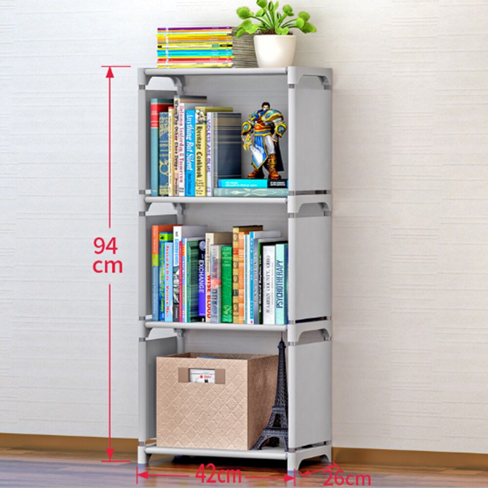 Non-woven Fabric Simple Bookshelf Stainless Steel ... – Vicedeal