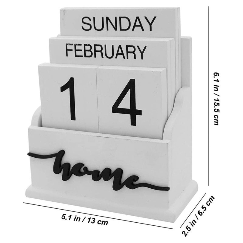 Wooden Clamshell Desk Block Calendar Permanent Woo... – Grandado