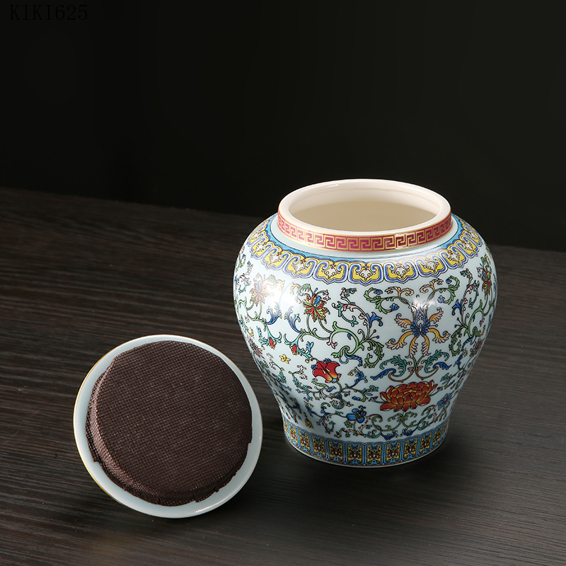 Painted Flowers Ceramic Tea Caddy Flower Arrangeme... – Grandado