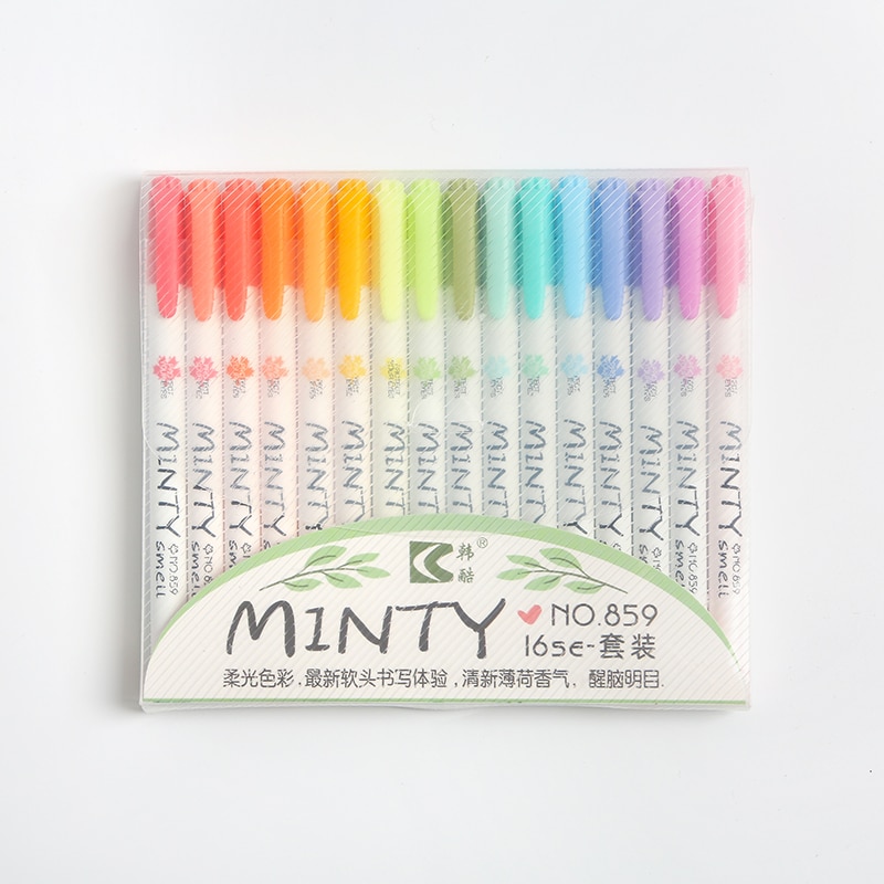 16pcs Minty smell highlighter pen set Soft tip Mil... – Grandado