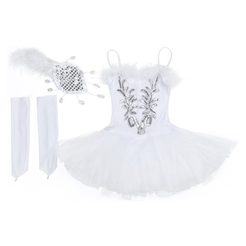 ChicTry Kids Sequins Ballet Tutu Swan Costume Danc... – Grandado
