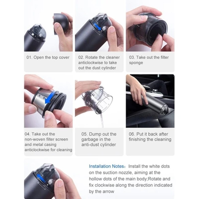 120W Handheld Auto Vacuum Cleaner Wet and Dry Dual... – Grandado