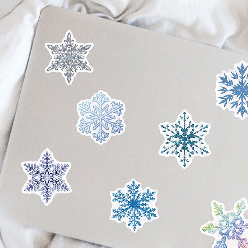 50Pcs Snowflake Merry Christmas Stickers Snow elf ... – Grandado