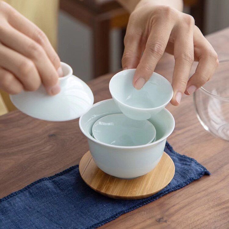 TANGPIN ceramic gaiwan 3 cups a tea sets portable ... – Vicedeal