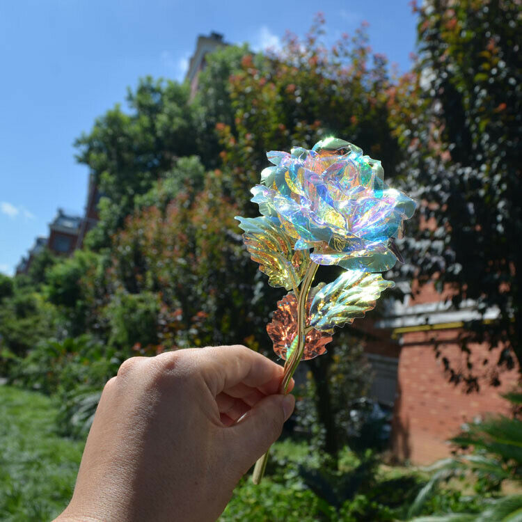 Galaxy Rose Flower 24K oro plateado amantes románt... – Grandado