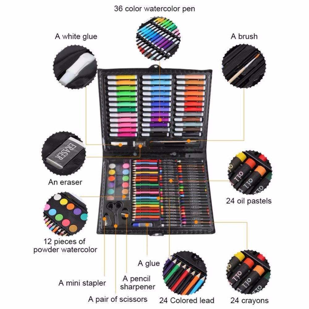 150 Pcs Kids Art Set Children Drawing Set Water Co... – Grandado