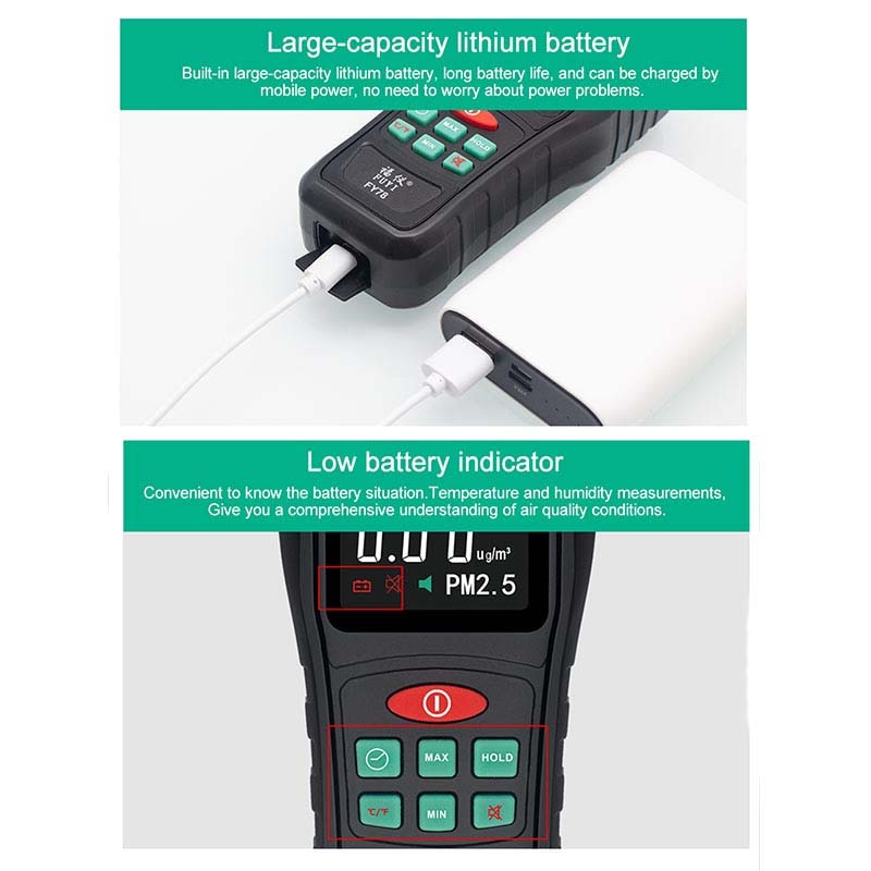 Digital Air Monitor PM2.5 Meter Temperature And Hu... – Grandado