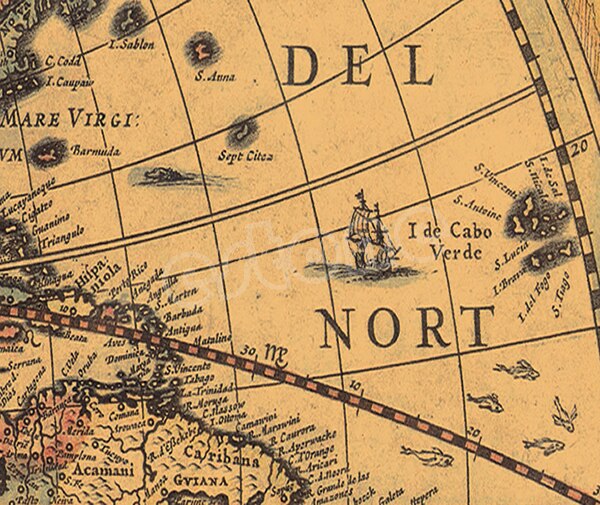 71x50cm Old World Globe Map Matte Brown Paper Post... – Grandado