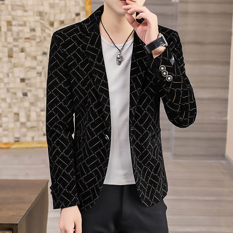 2022 Spring Corduroy Men Blazers Korean Slim Casua... – Vicedeal