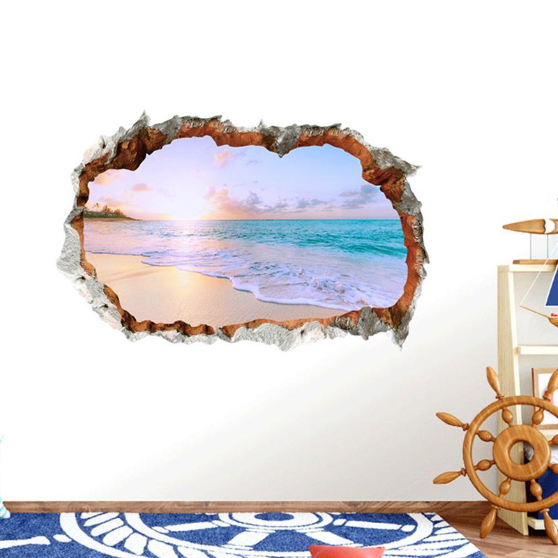 Ocean Scenery Sticker Unique Wallpaper Chic Wall D... – Vicedeal