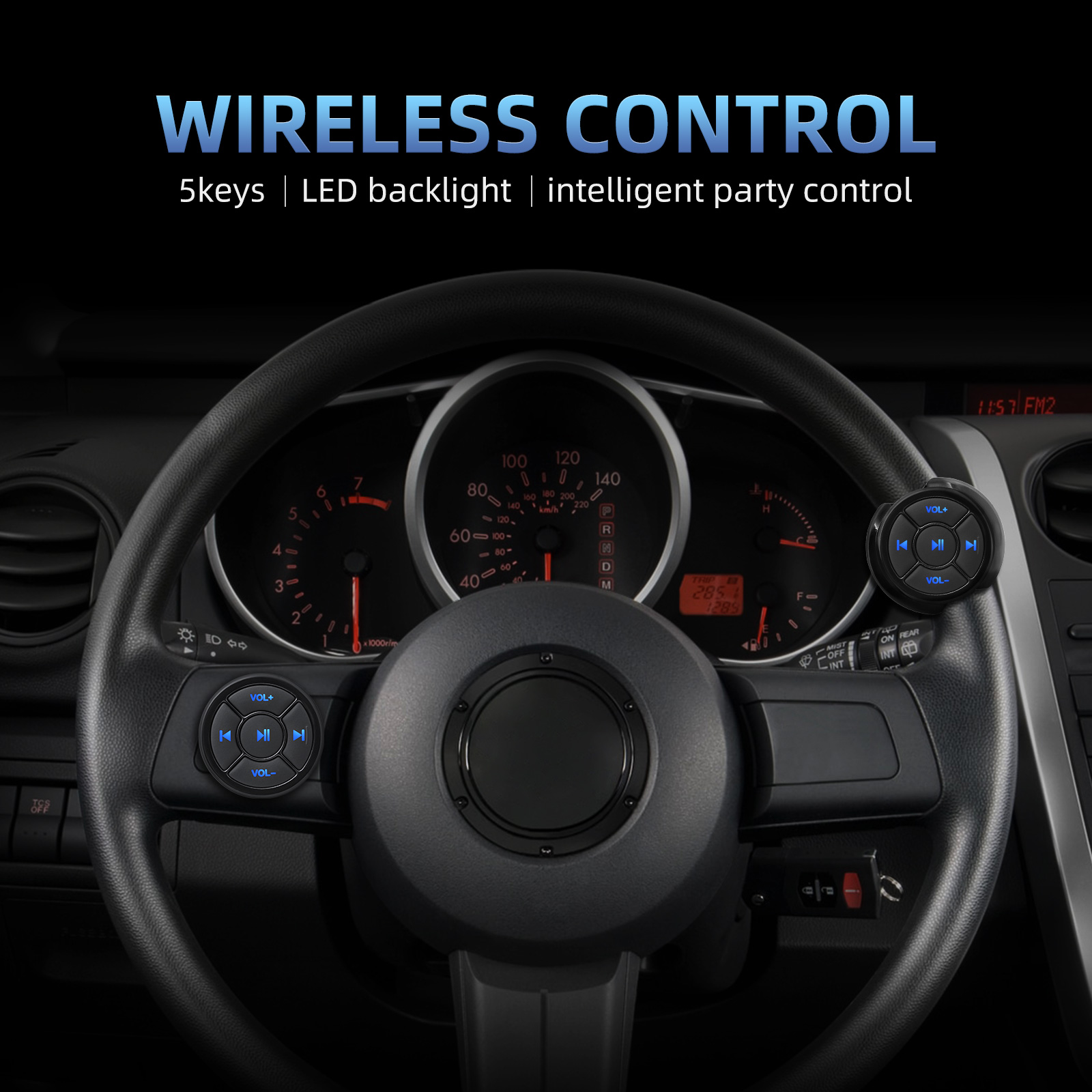 For bil motorsykkel sykkel ratt trådløs bluetooth-... – Vicedeal