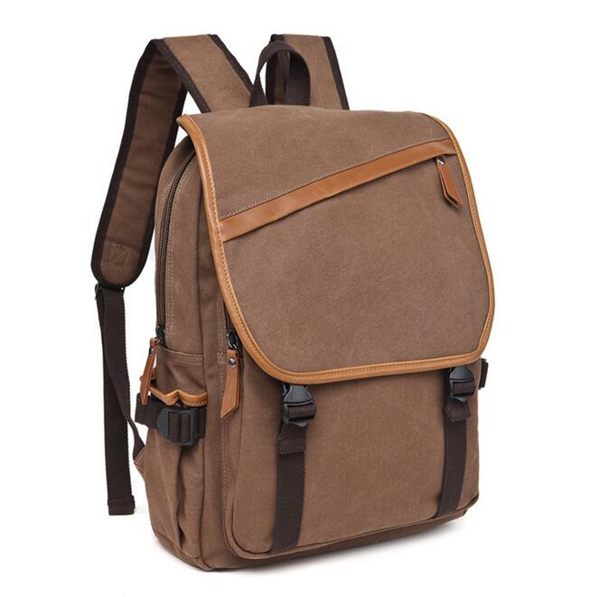 070917 men backpack double shoulder school canvas ... – Grandado