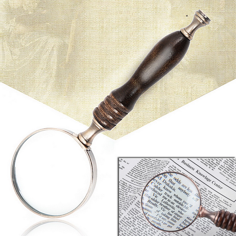 70mm 10X Map Inspection Wood Handle Handheld Magni... – Vicedeal