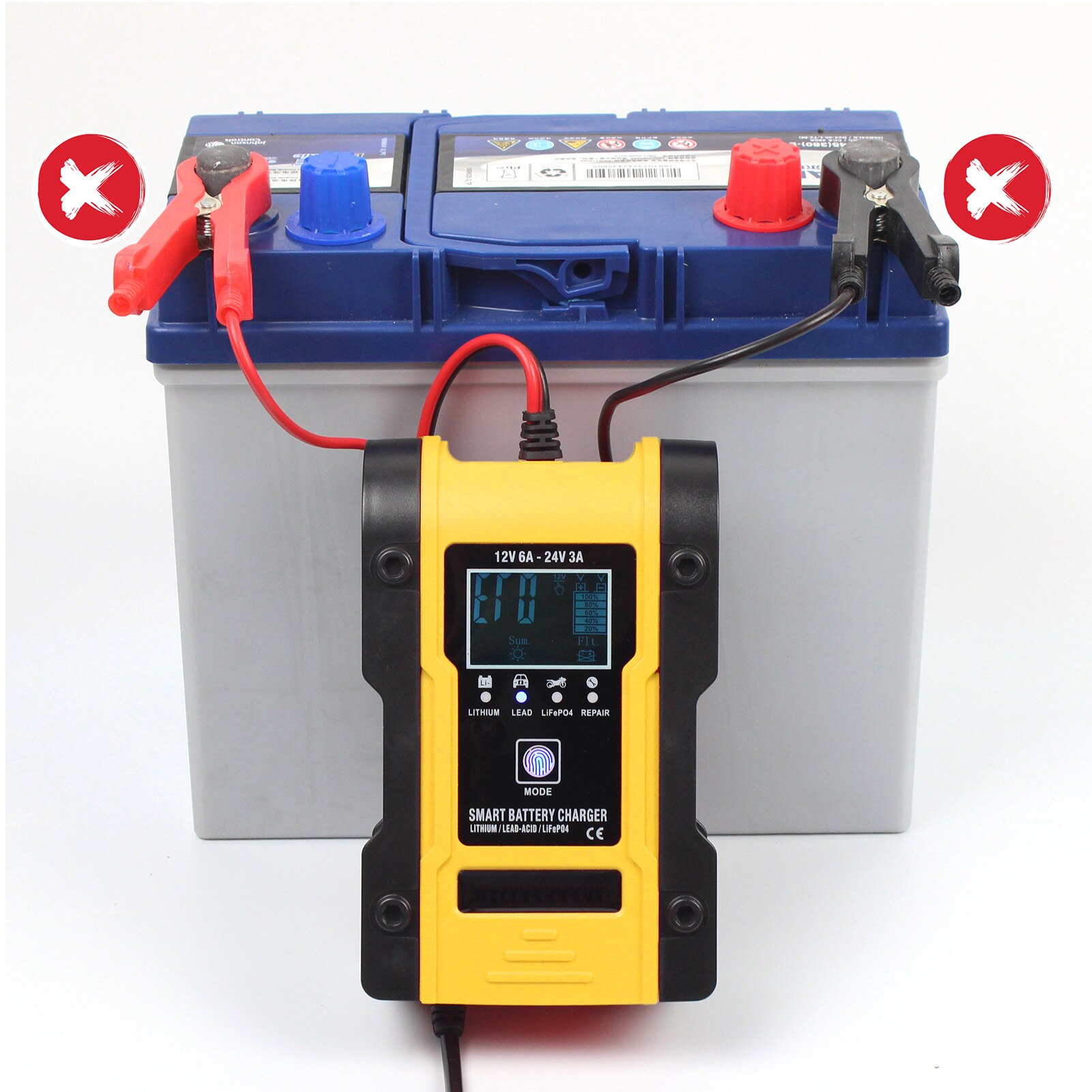 12V 6A Volledige Automatische Auto Batterij Oplade... – Vicedeal