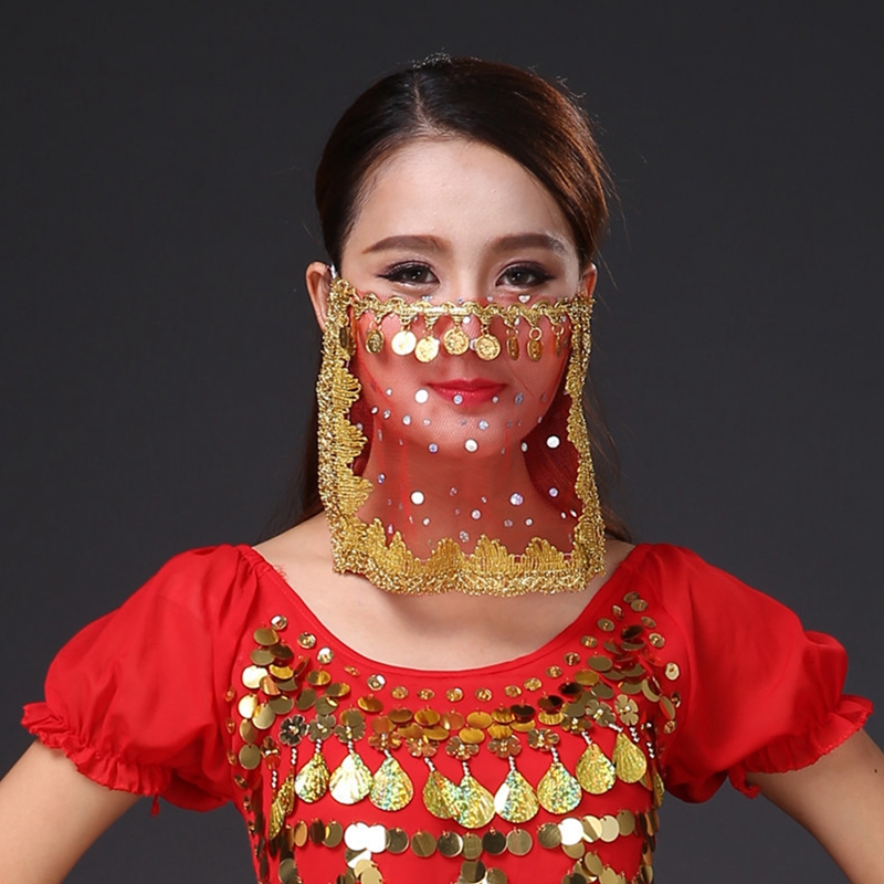 Belly Dance Veil Indian Dance Danging Coin Veil Da... – Grandado