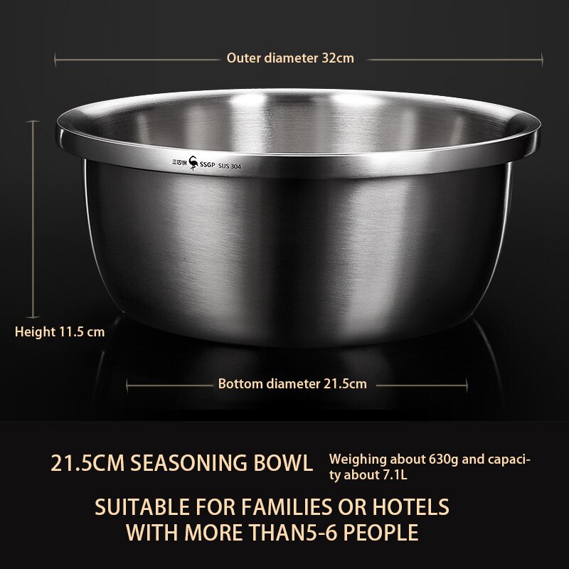 Stainless Steel Mixing Bowl Set Fruit Salad Bowls ... – Grandado