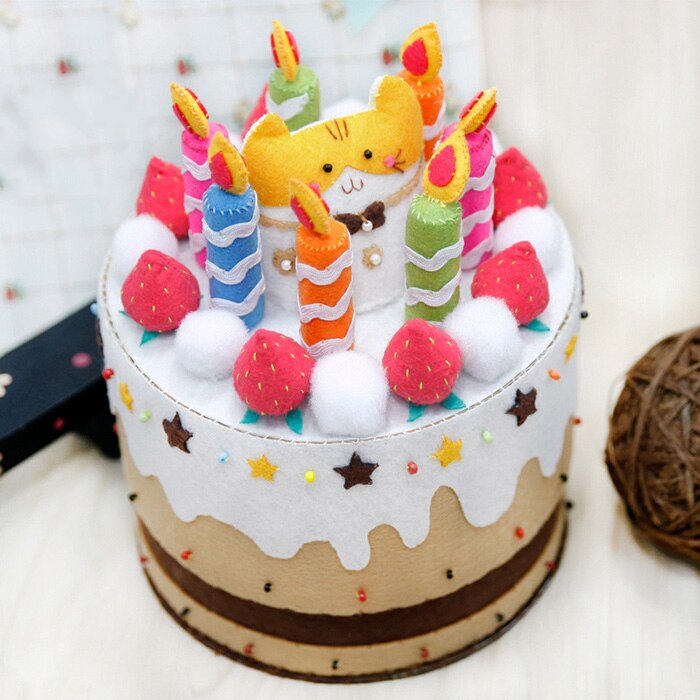 8 Styles DIY Felt Cloth Birthday Cake Box Handmade... – Grandado