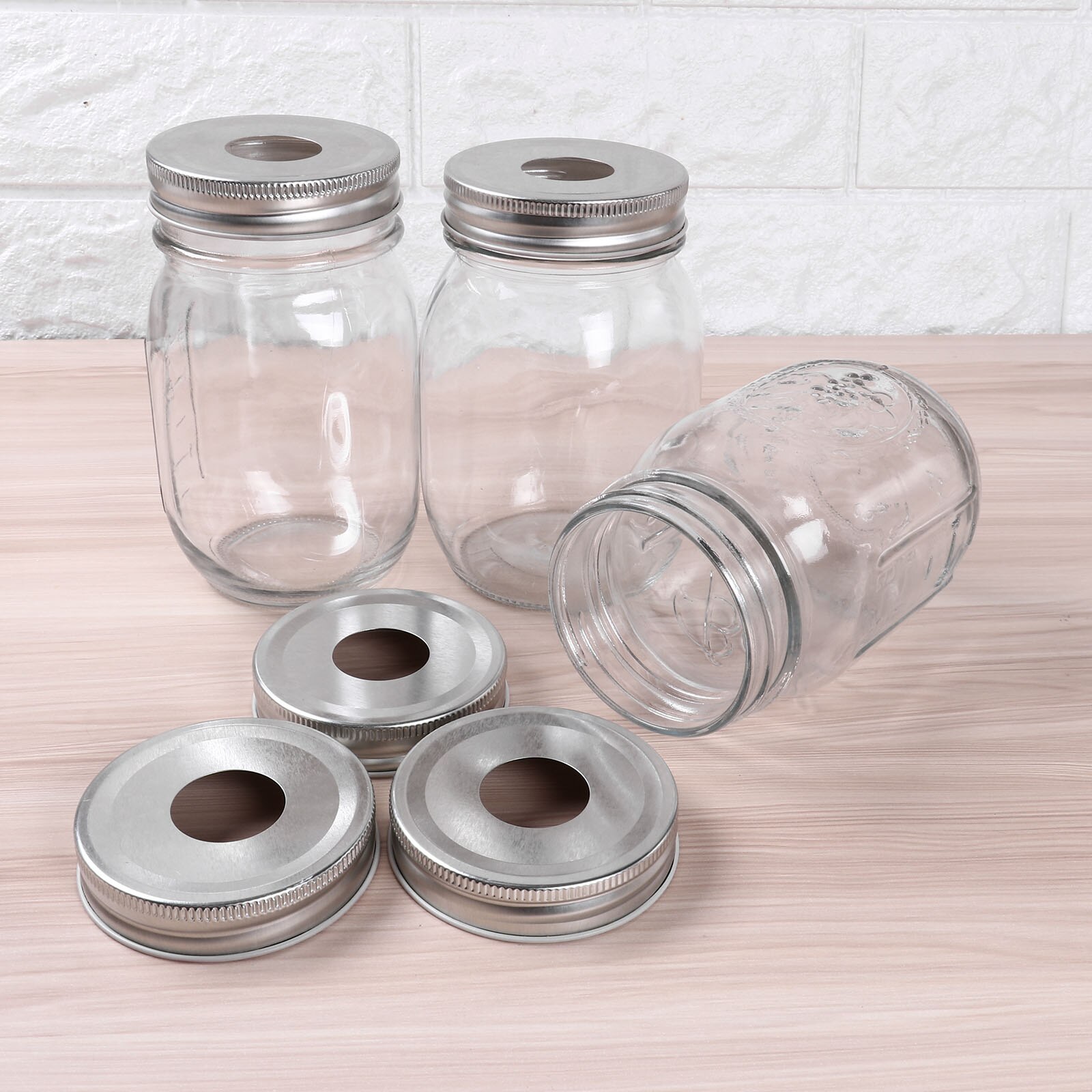 5 70mm Mason Canning Jars Pump Caps Wide Mouth Soa... – Grandado