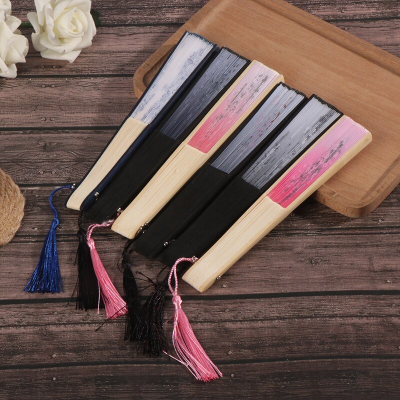 1PC Retro Chinese Japanese Silk Bamboo Folding Fan... – Grandado