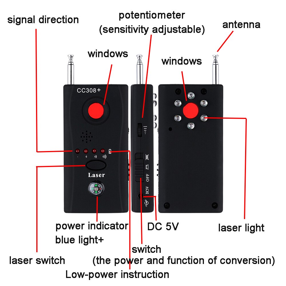 Full Range Scan Wireless Camera Lens Signal Detect Grandado