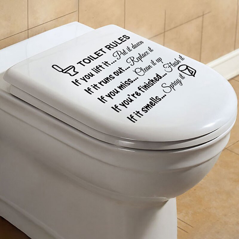 Reminder Writing Toilet Stickers DIY Wc Washroom P... – Grandado