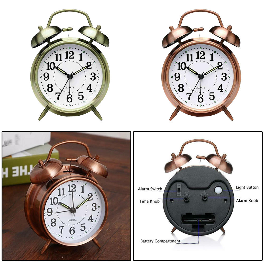 Vintage Bell Alarm Clock Retro Quartz Alarm Clock ... – Grandado