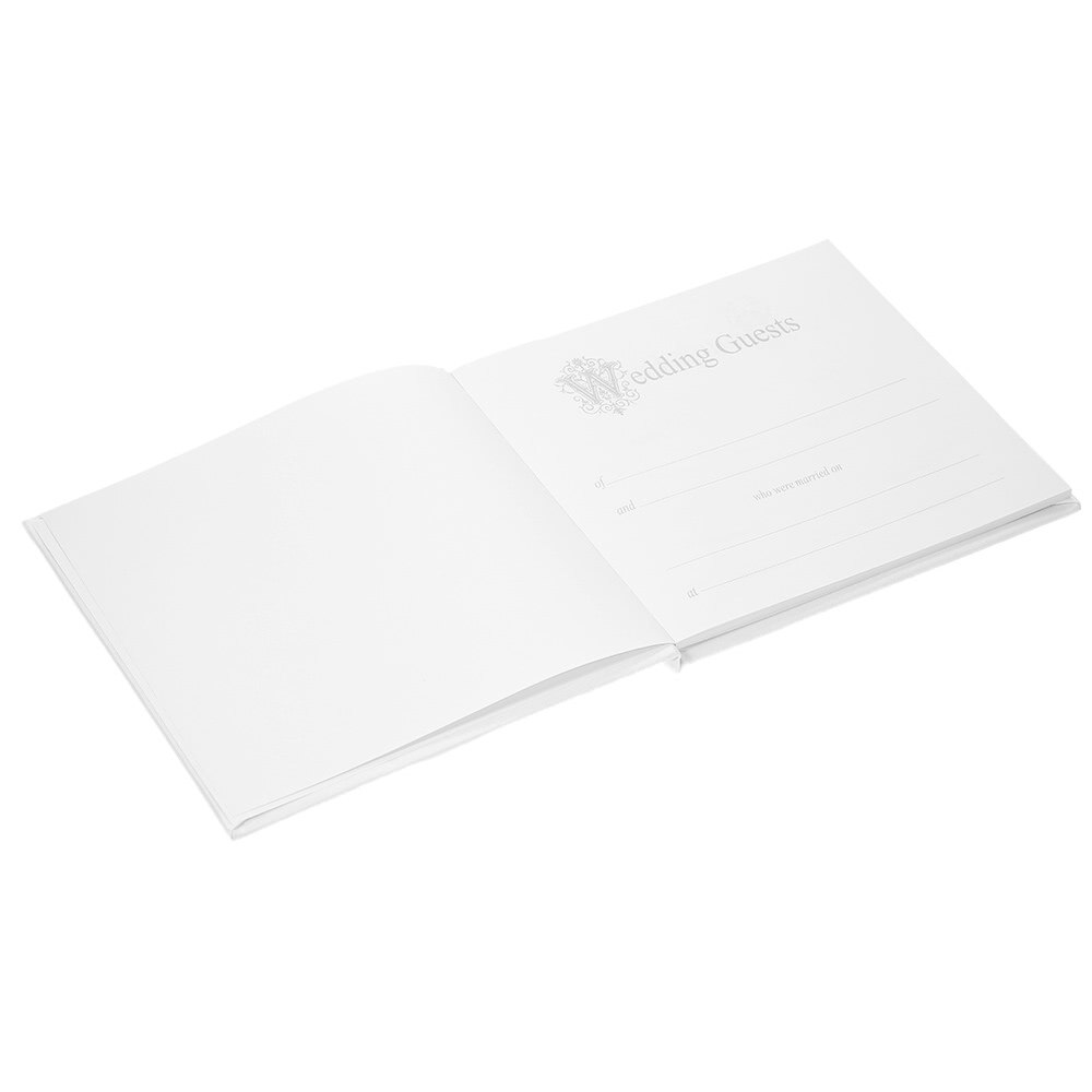 72-Pages White Floral Satin Cover Wedding Guest Bo... – Grandado