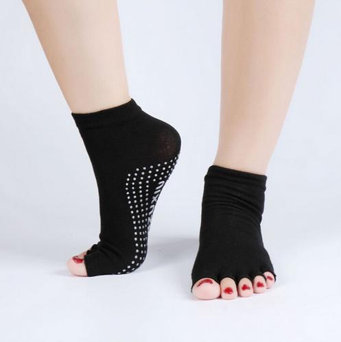 1 Pair Half Toe Yoga Socks Peep Toe Anti-Slip Pila... – Grandado