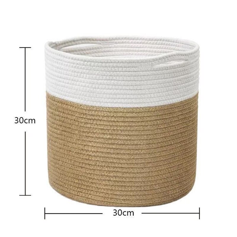 Large Cotton Storage Basket Woven Rattan Plant Flo... – Grandado