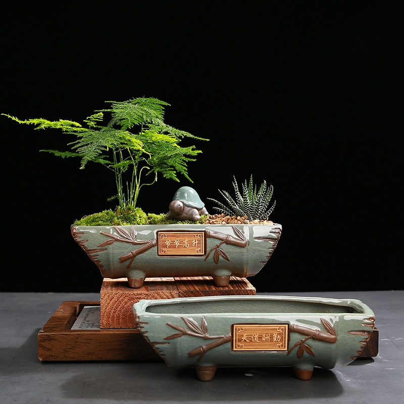 Ceramic vintage Flower Pot Simple Succulent Plant ... – Grandado