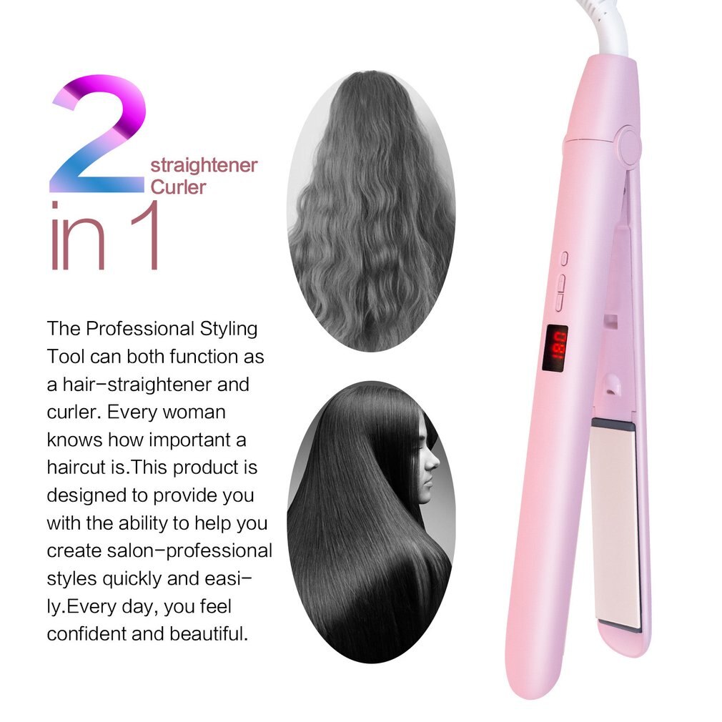 Electric Hair Straightener, Straight Roll Dual-use... – Grandado