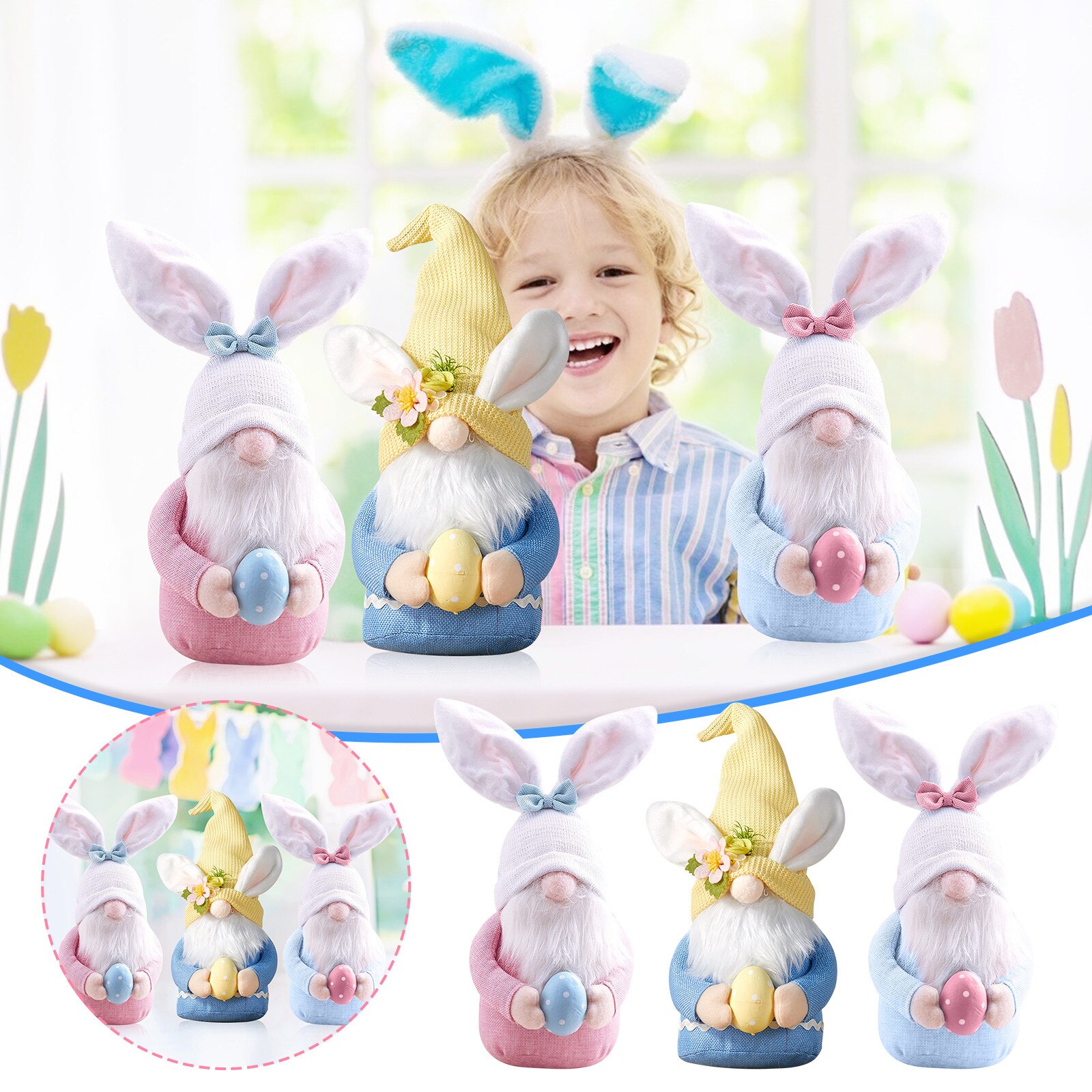 Easter Cartoon Bunny Shape Cute Faceless Doll Deco... – Grandado