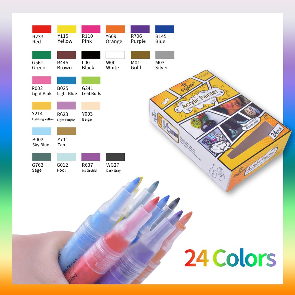 24 Colors / Set Durable Acrylic Muji Painting Mark... – Grandado